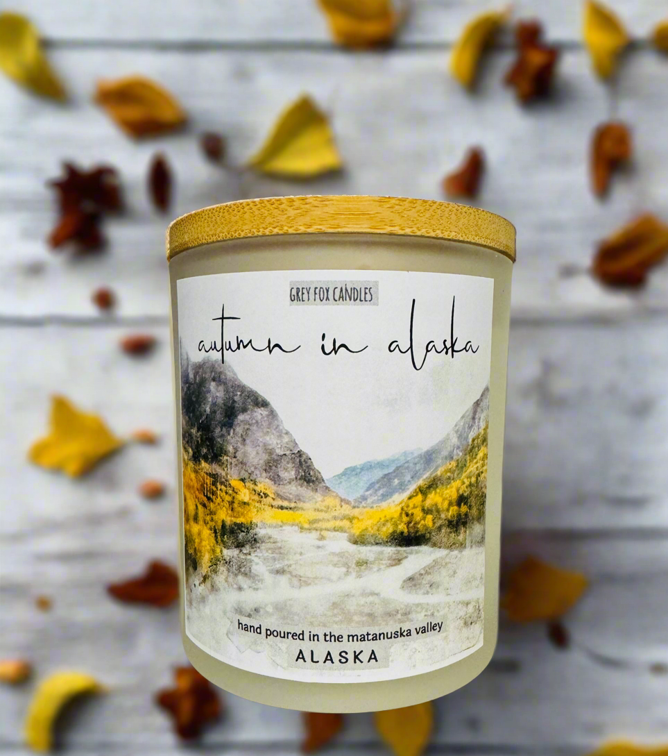 ALASKA PREMIUM COCONUT WAX CANDLES w/ ALASKA THEMED WATERCOLOR LABELS ...